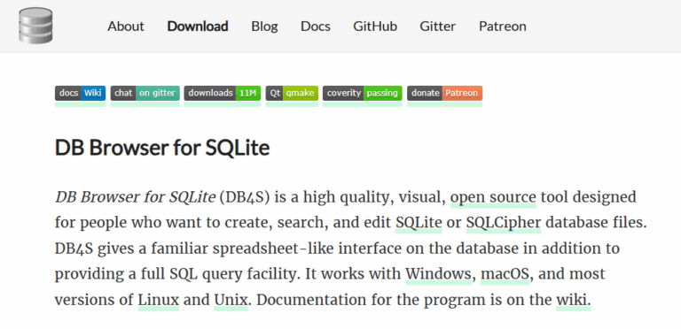 DB Browser for SQLite 다운로드